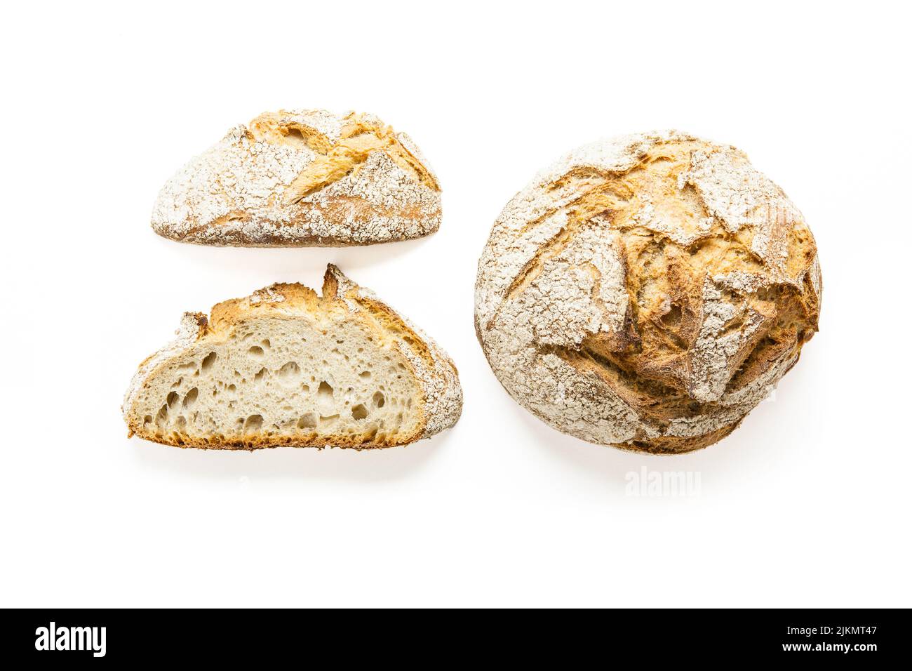 A three sided view of a bun isolated on a white background Stock Photo ...