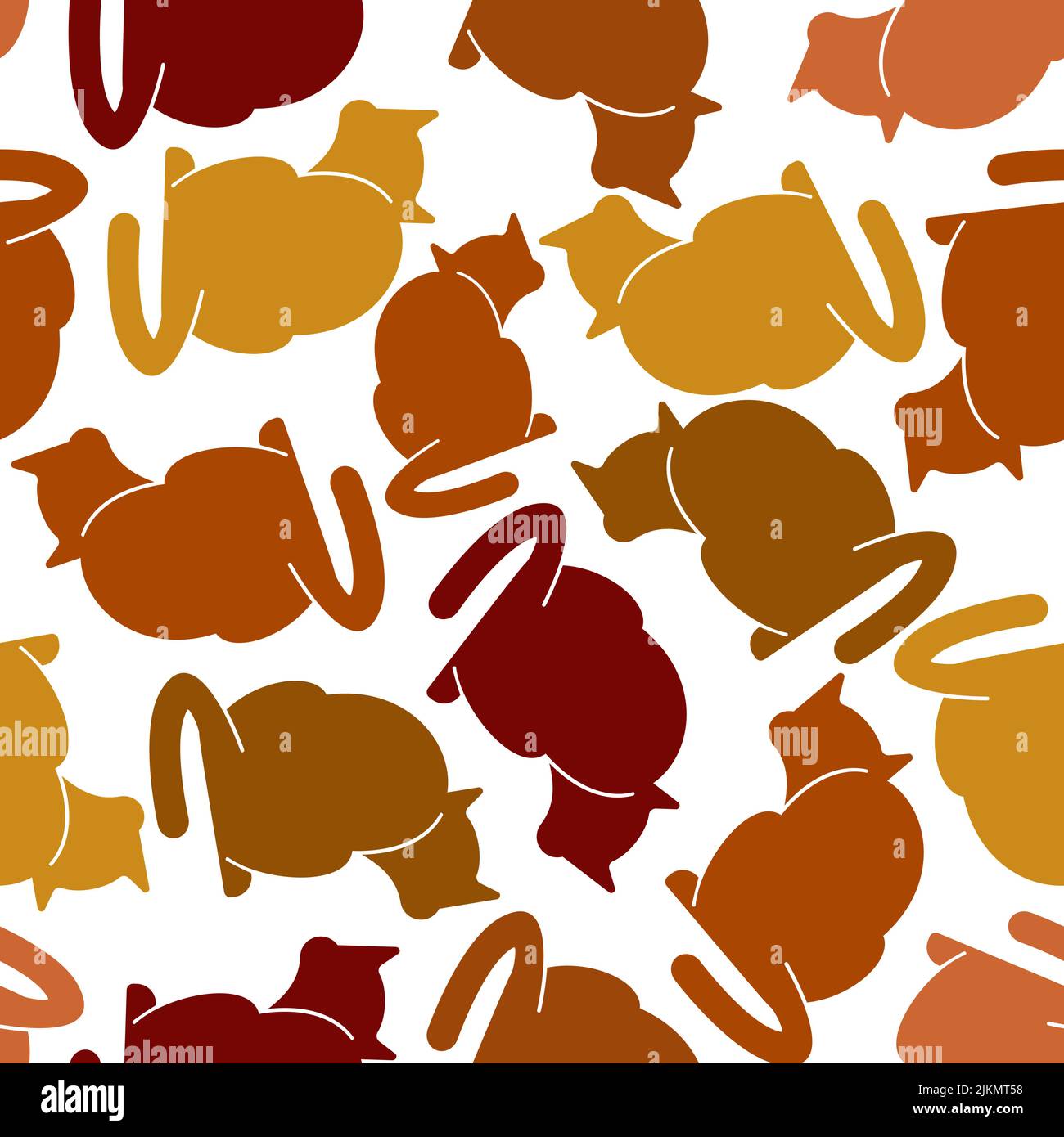 Cat back pattern seamless. Pet Silhouette background Stock Vector Image ...