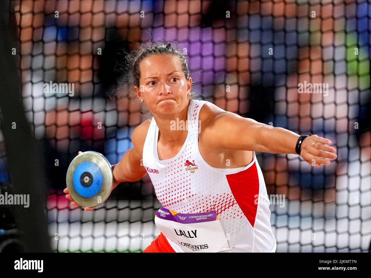 England's Jade Lally in action during the Women's Discus Throw Final at ...