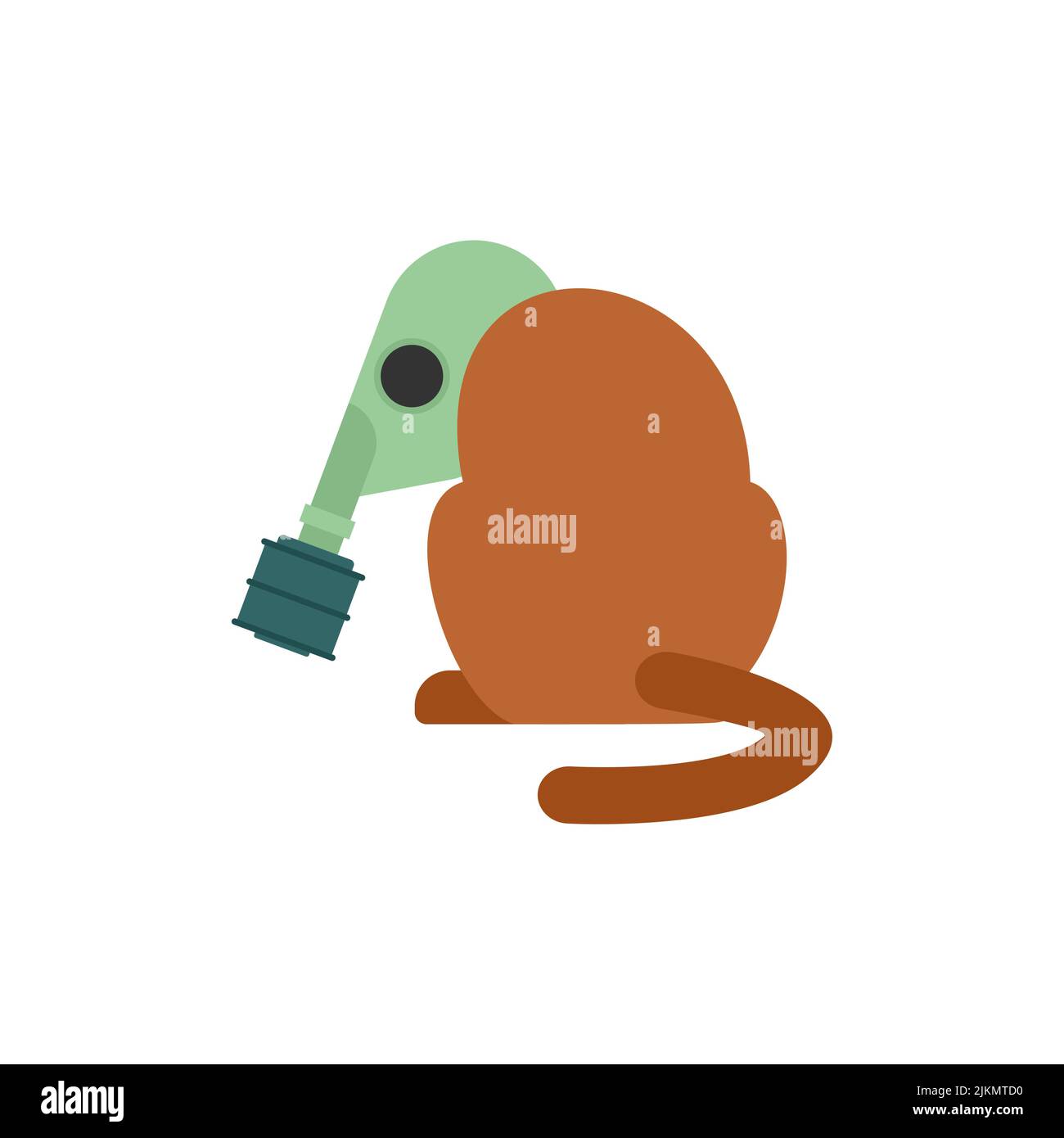 Cat in suit of nuclear protection and gas mask. The concept of nuclear ...