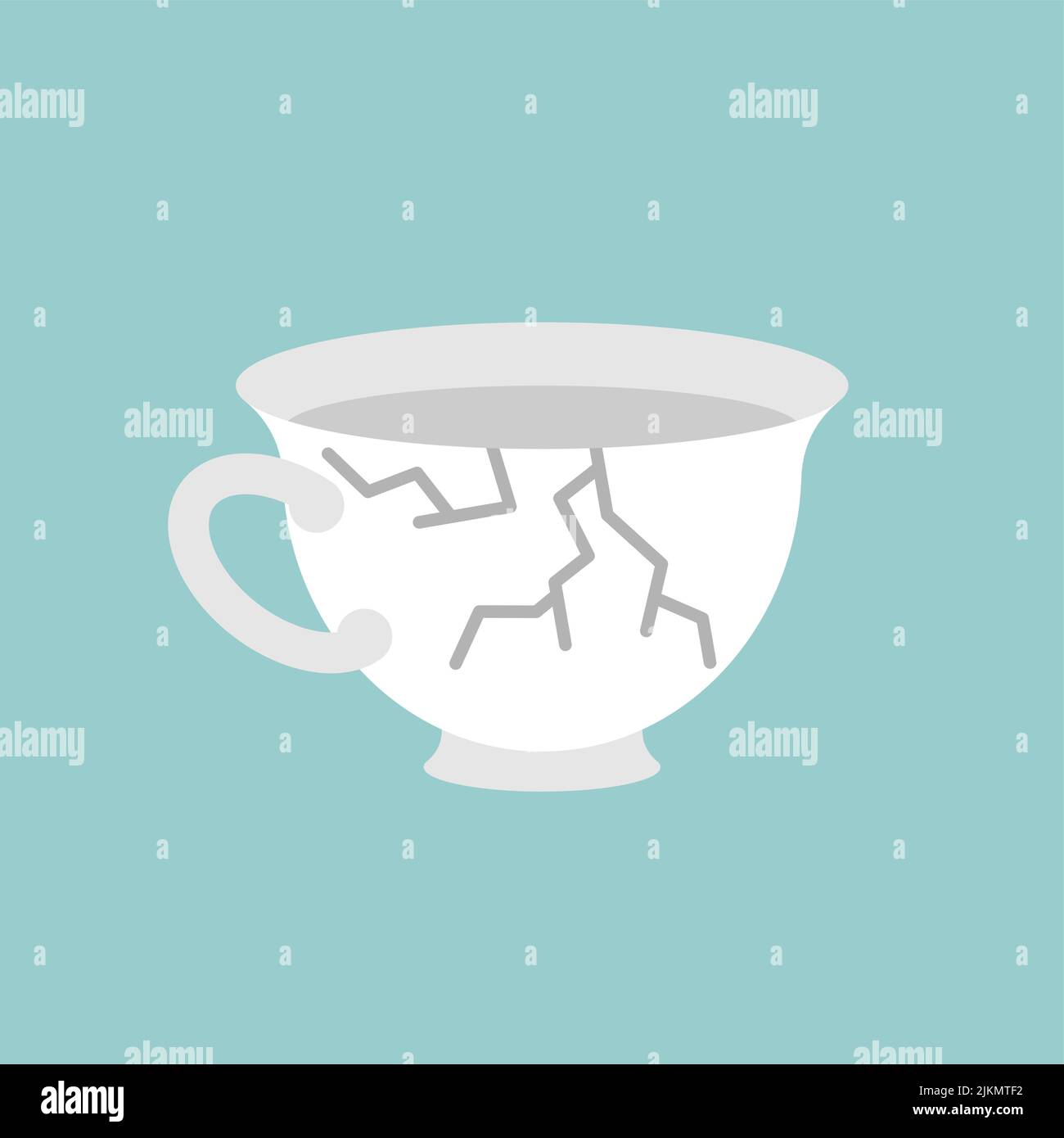 Broken cup isolated. Cracked mug. Vector illustration Stock Vector ...