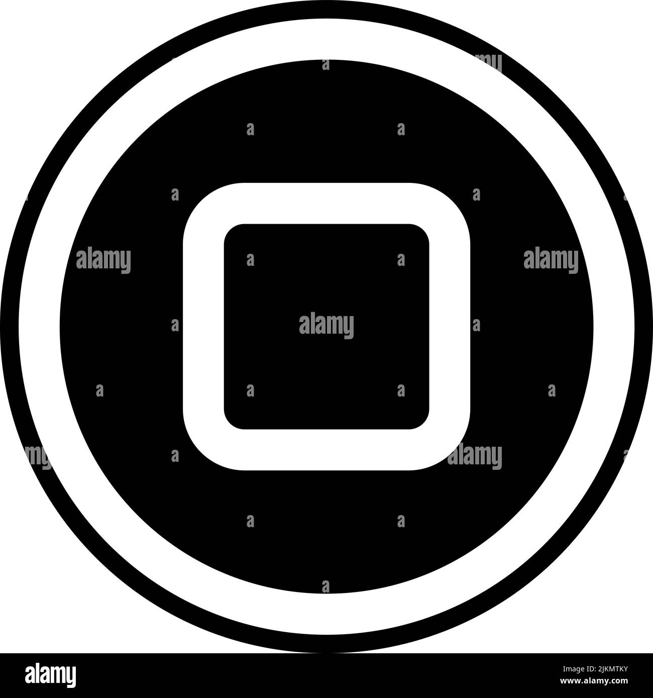 stop button icon black vector illustration Stock Vector Image & Art - Alamy