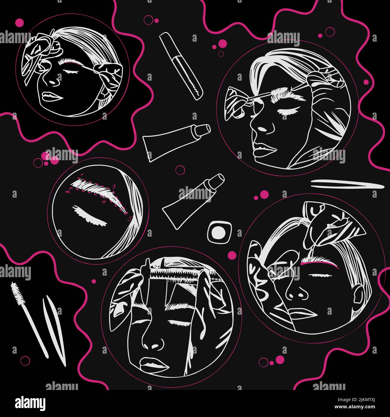 Eyebrow lamination and correction set, microblading hand drawn ...