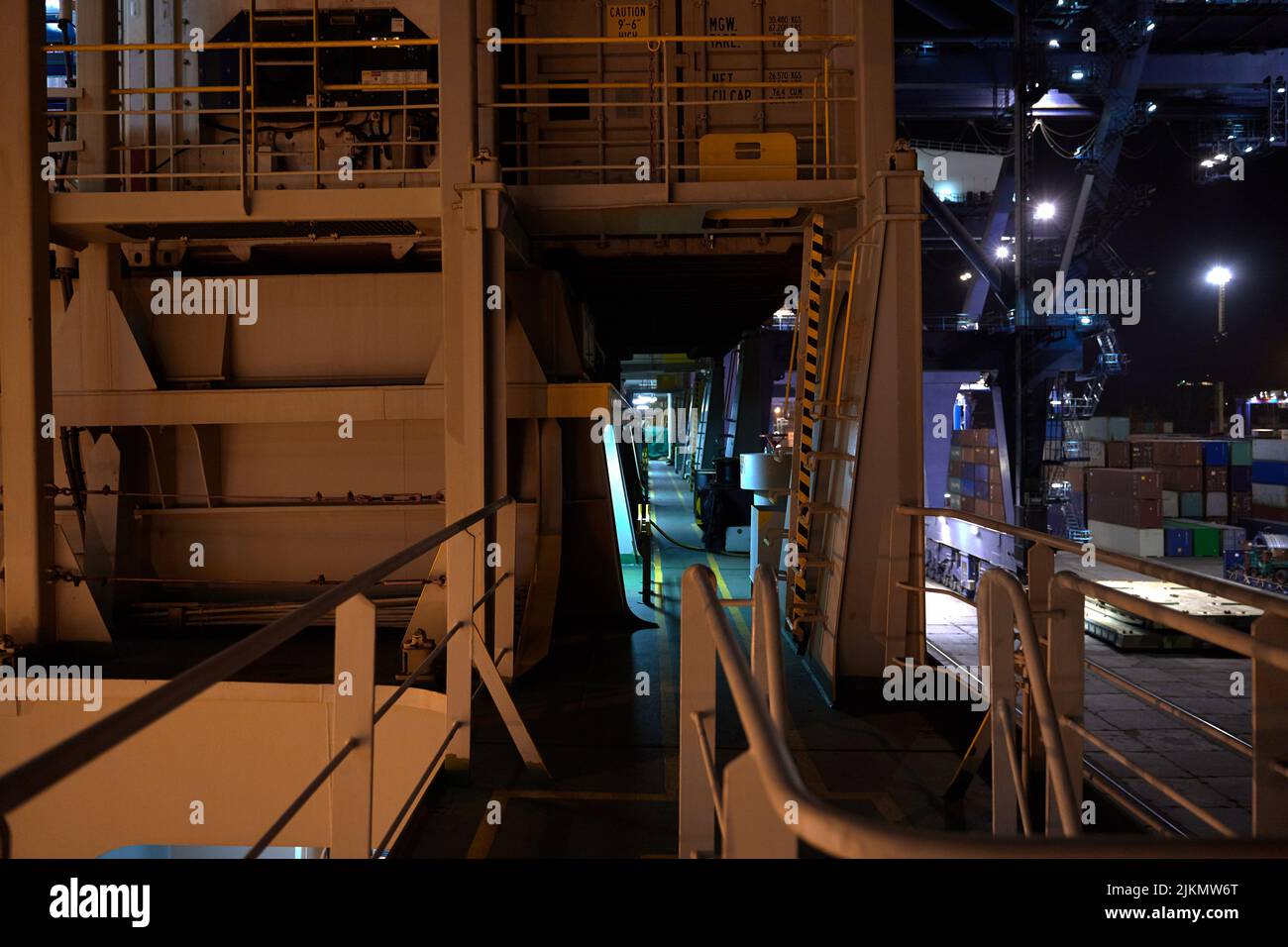 Container ship 's deck. Part of the vessel close-up Stock Photo - Alamy