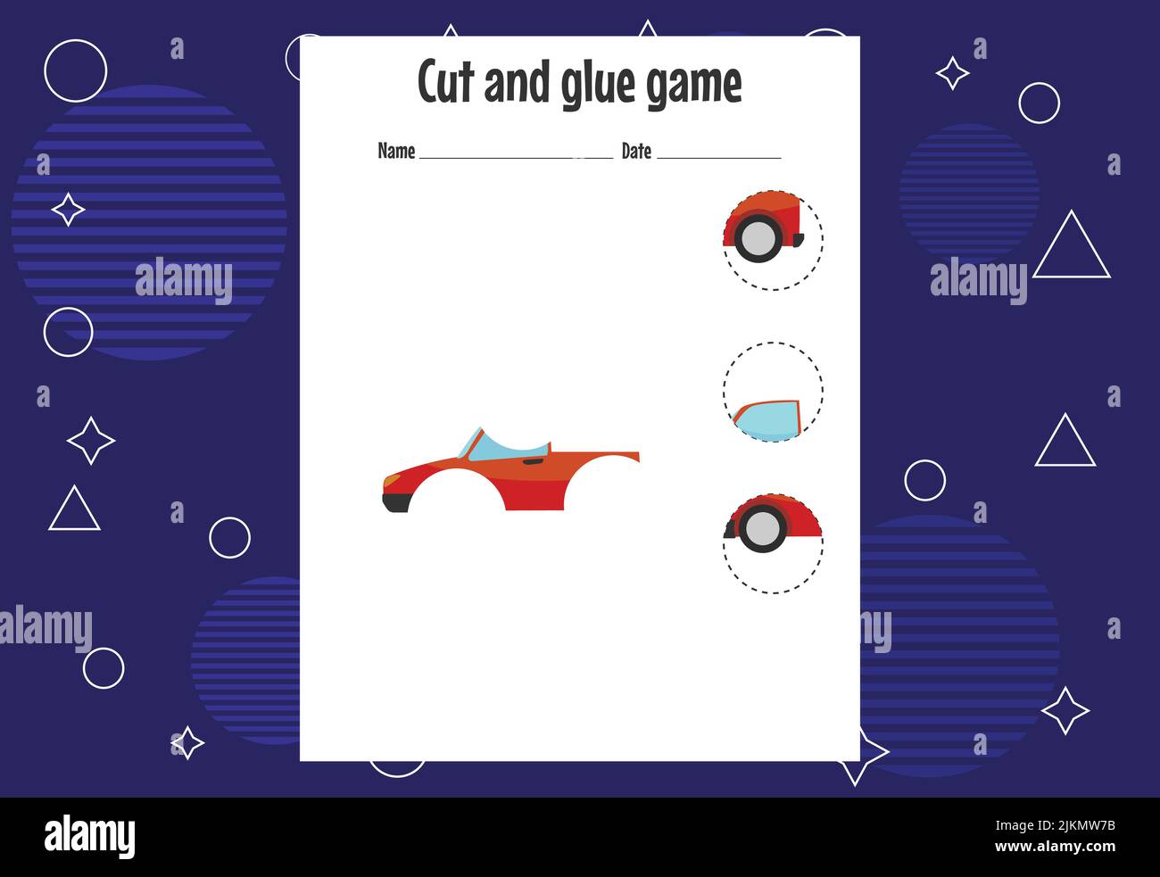 Cut and glue game for kids. Cutting practice for preschoolers ...