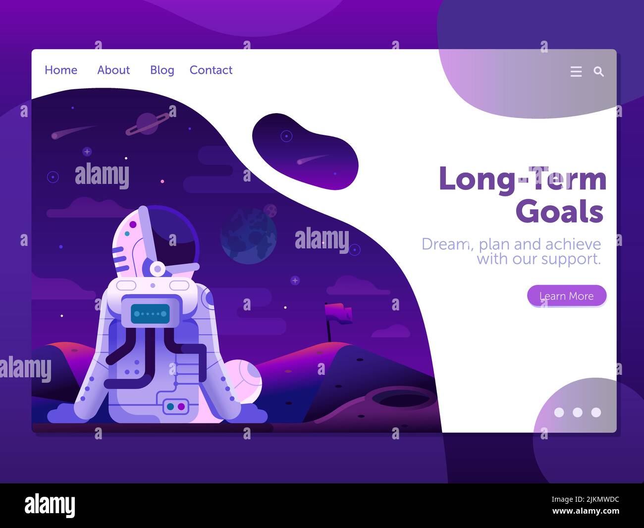 Astronaut on Planet Surface Space Mission Banner Stock Vector Image ...