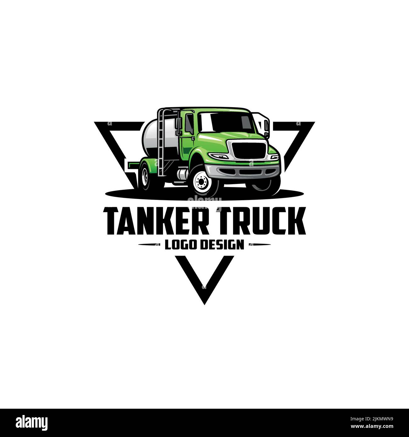 A logo design with green tanker truck in triangle Stock Vector Image ...