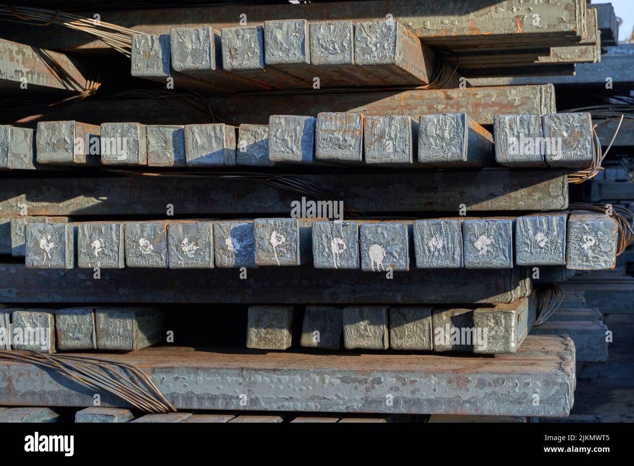 cargo of steel in the port Stock Photo - Alamy