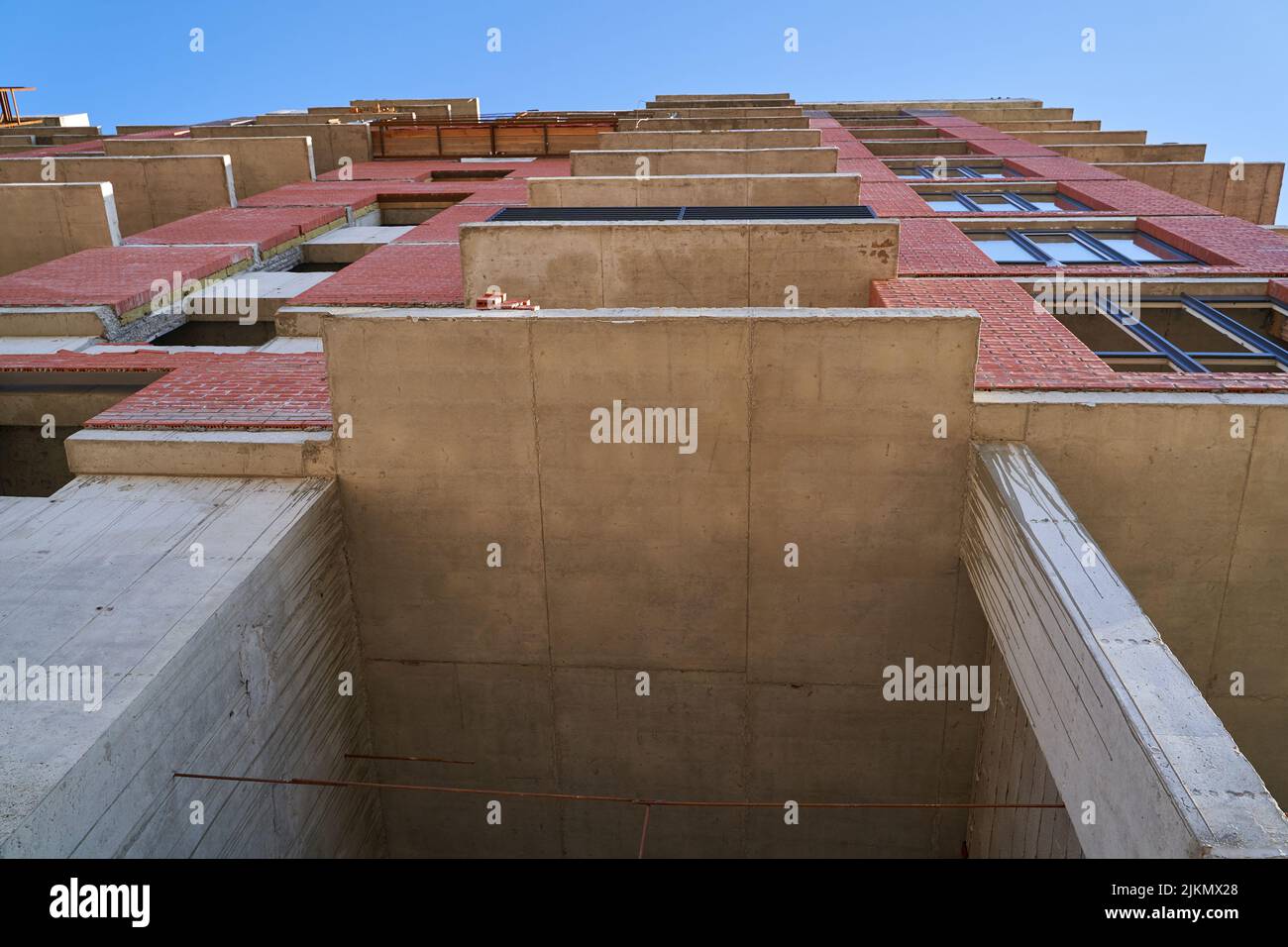 Construction site. High rise Building under construction. Construction ...