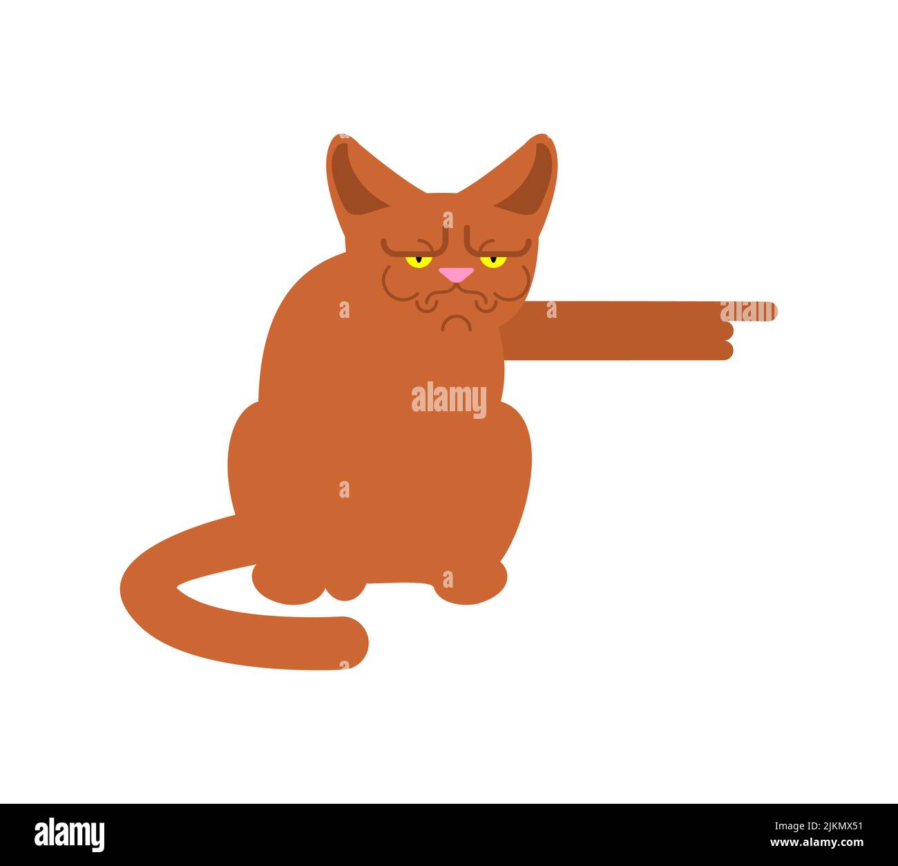 Resentful cat. Pet is offended. bad home animal Vector illustration ...