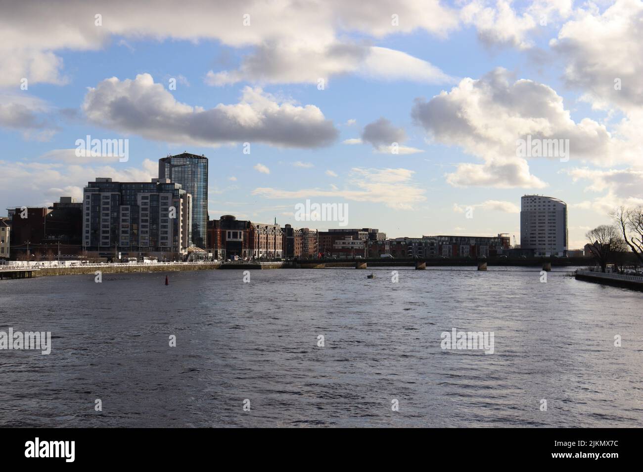 A beautiful view of the river Shannon and the limerick skyline Stock ...