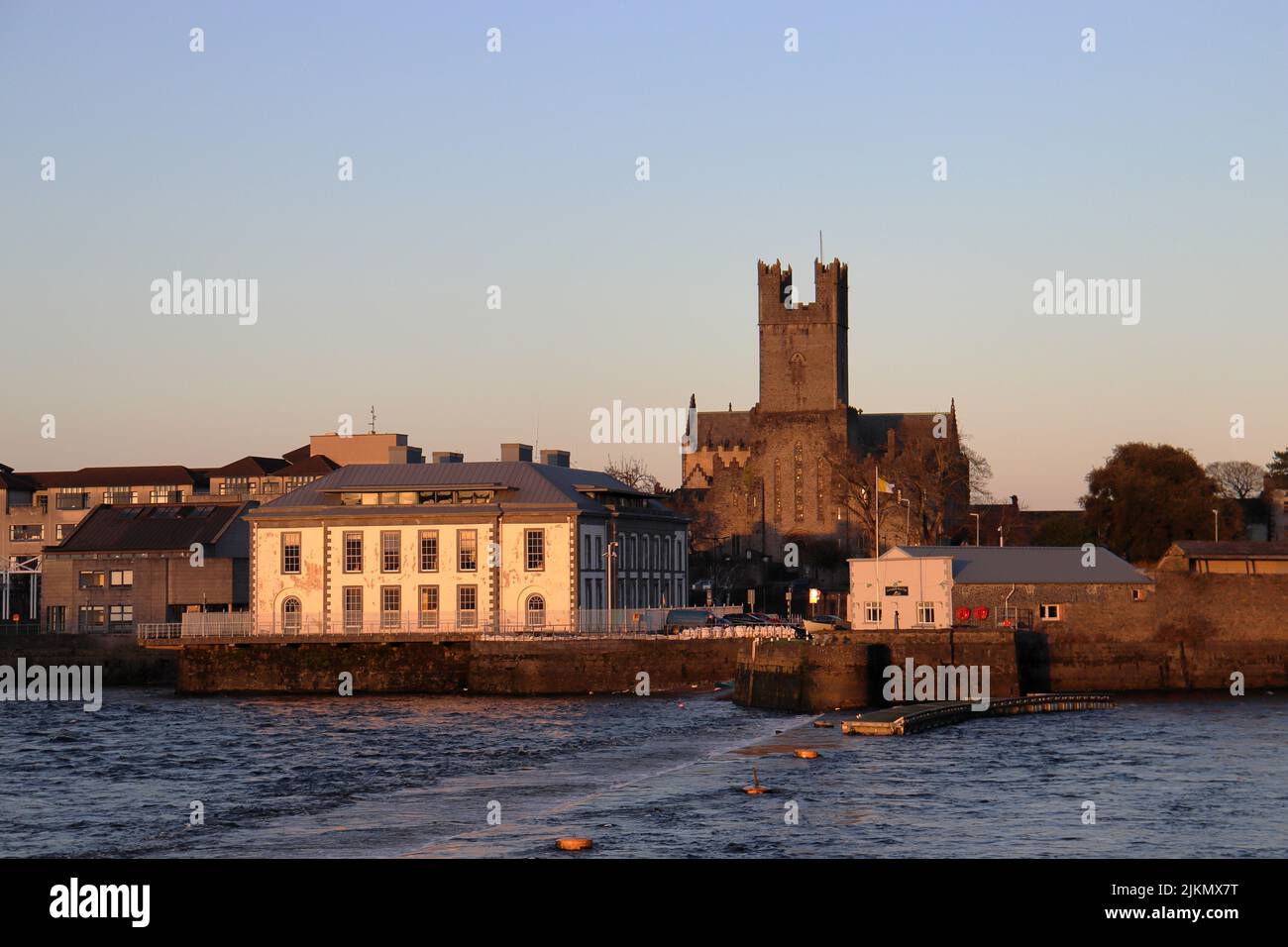 A beautiful view of St Marys cathedral by the sea in Limerick City ...