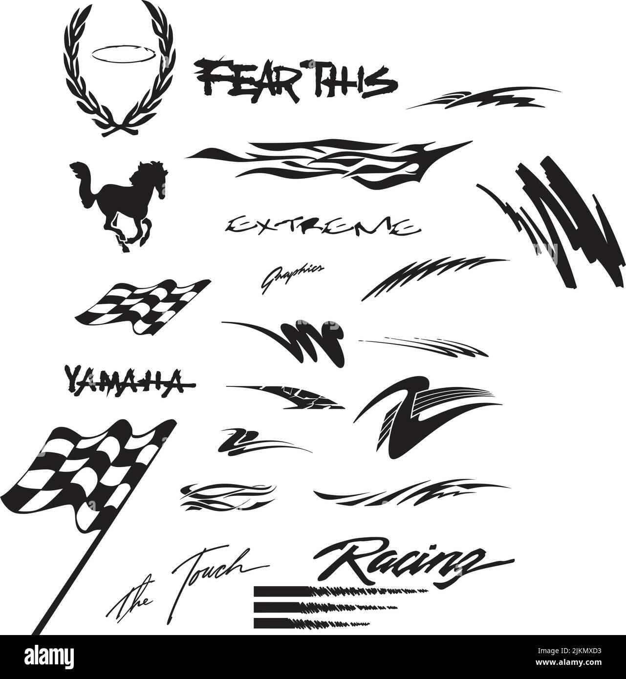 A vertical vector illustration of a set of black symbols Stock Vector ...