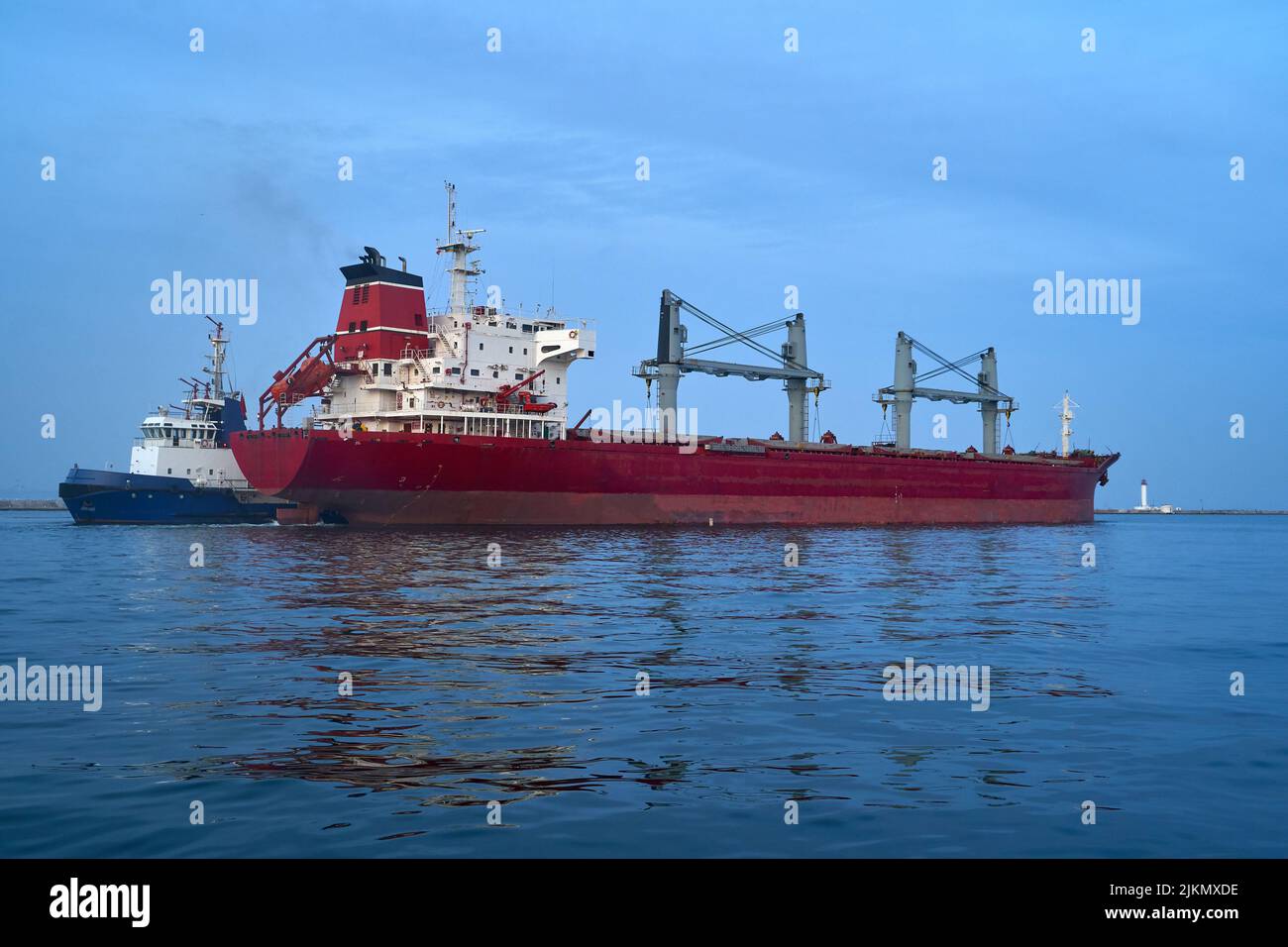 bulk carrier vessel is sailing in the port area Stock Photo - Alamy