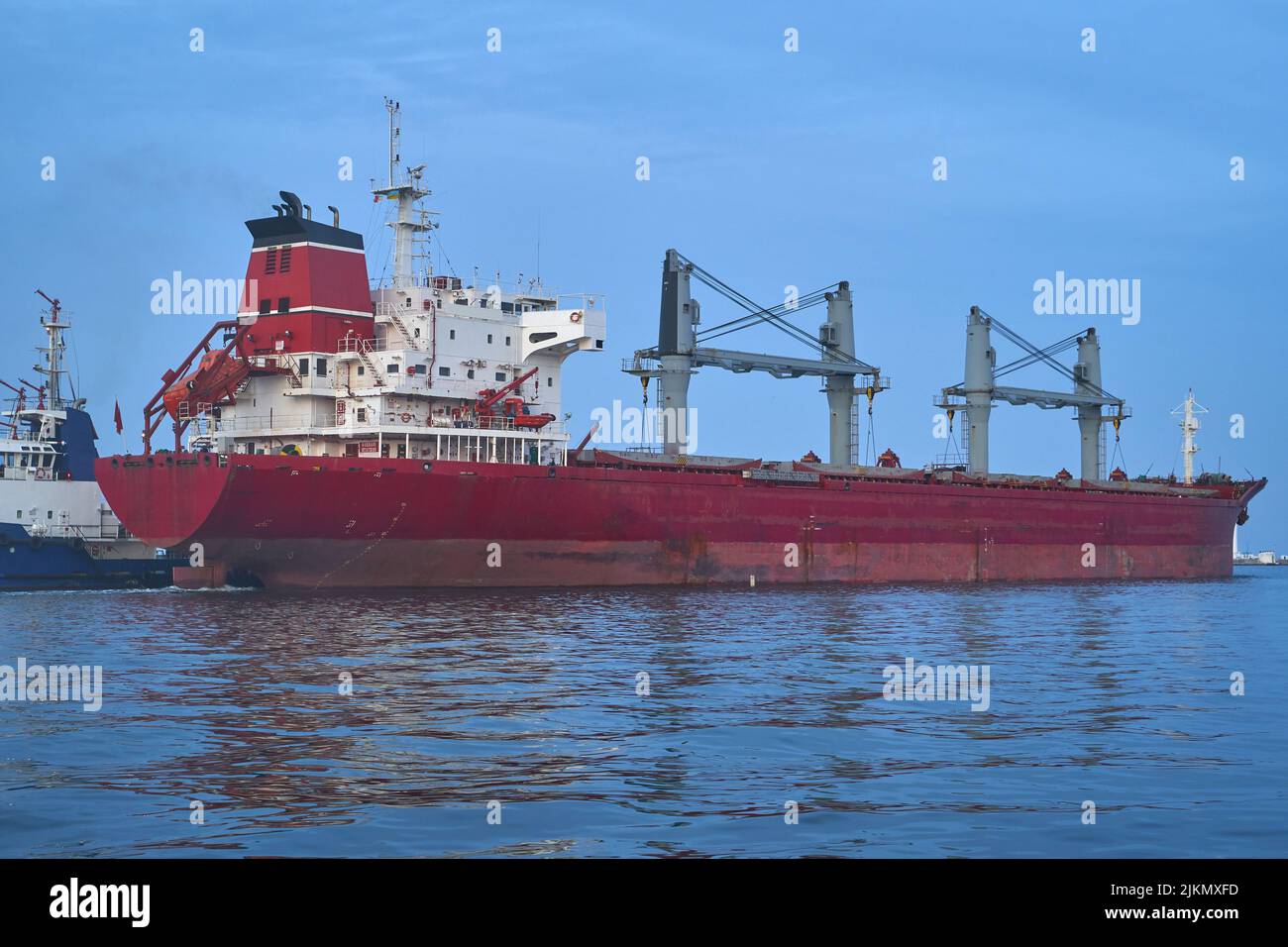 bulk carrier vessel is sailing in the port area Stock Photo - Alamy