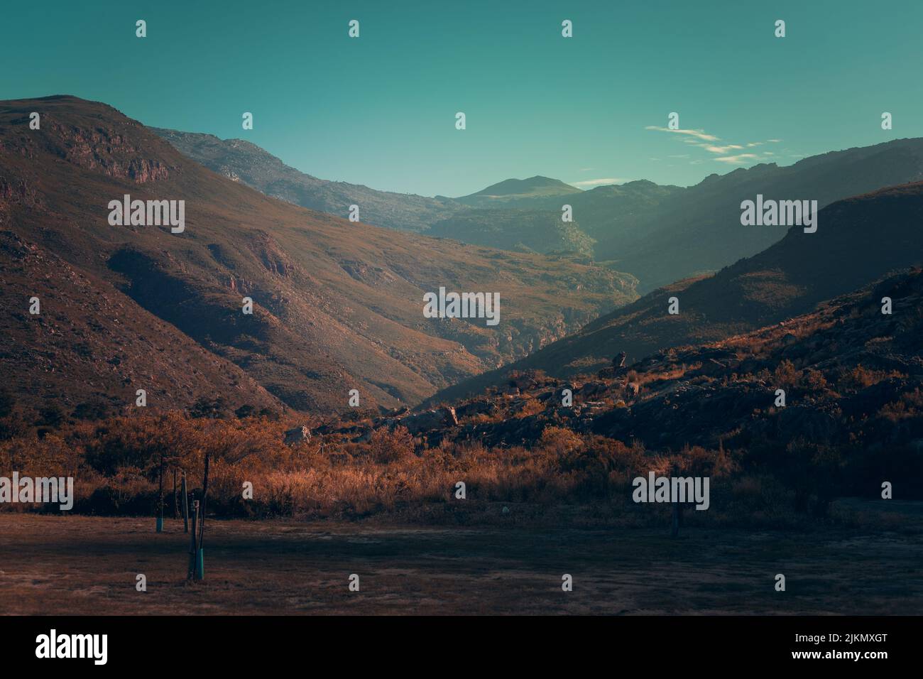 A landscape of rocky mountains Stock Photo - Alamy
