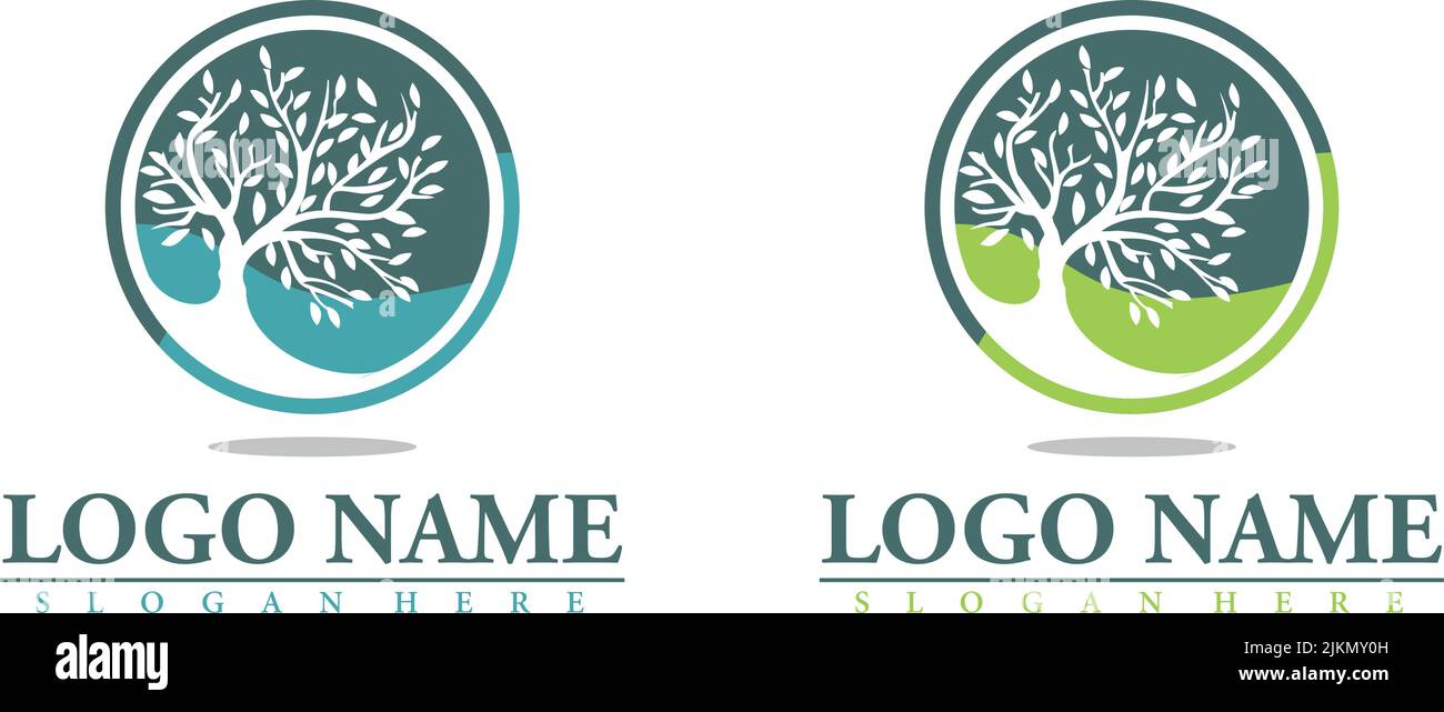 logo about nature with a picture of a tree in a circle Stock Vector ...