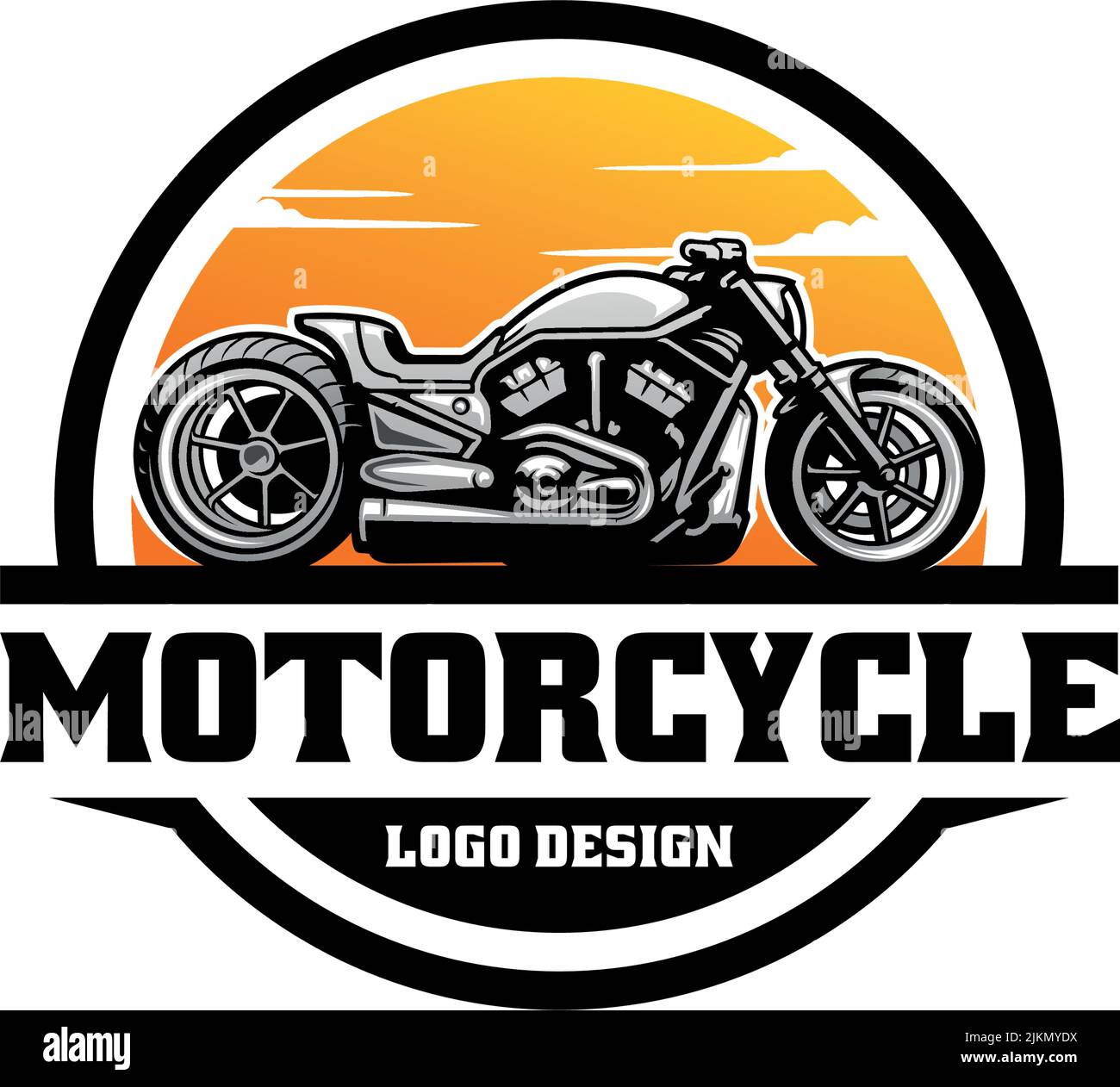 A motorcycle logo design in orange and black colors Stock Vector Image & Art - Alamy