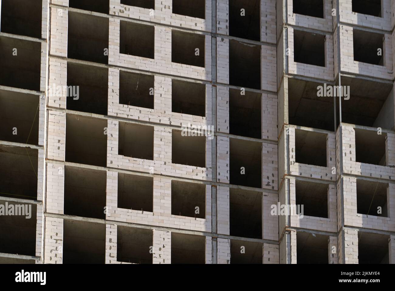 Construction site. High rise Building under construction. Construction ...