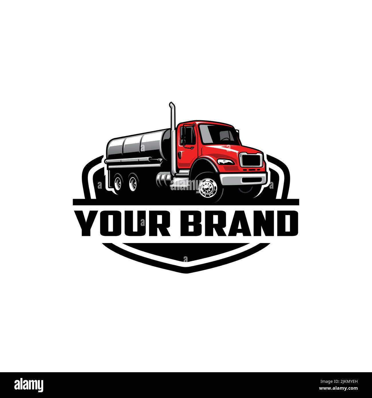 A logo design with red and gray tanker truck Stock Vector Image & Art ...