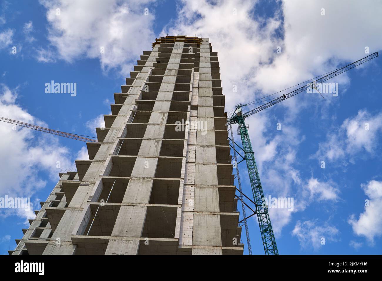 Construction site. High rise Building under construction. Construction ...