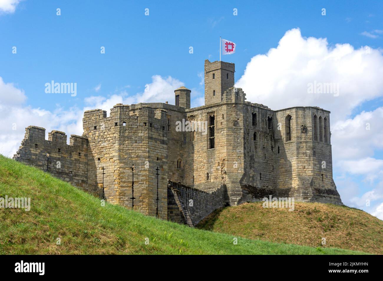 Keep of 12th century Warkworth Castle, Warkworth, Northumberland ...