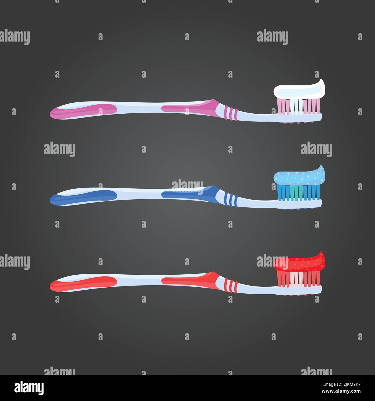 Toothbrush illustrations in 3 colors Stock Vector Image & Art - Alamy