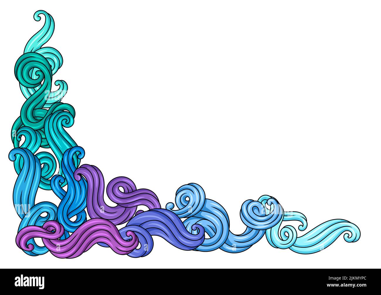 Background with wave line curls. Color striped texture. Swirly abstract ...