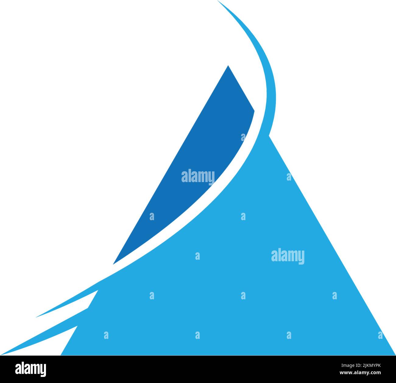 A company or brand logo in a pyramid shape with a curved line Stock ...