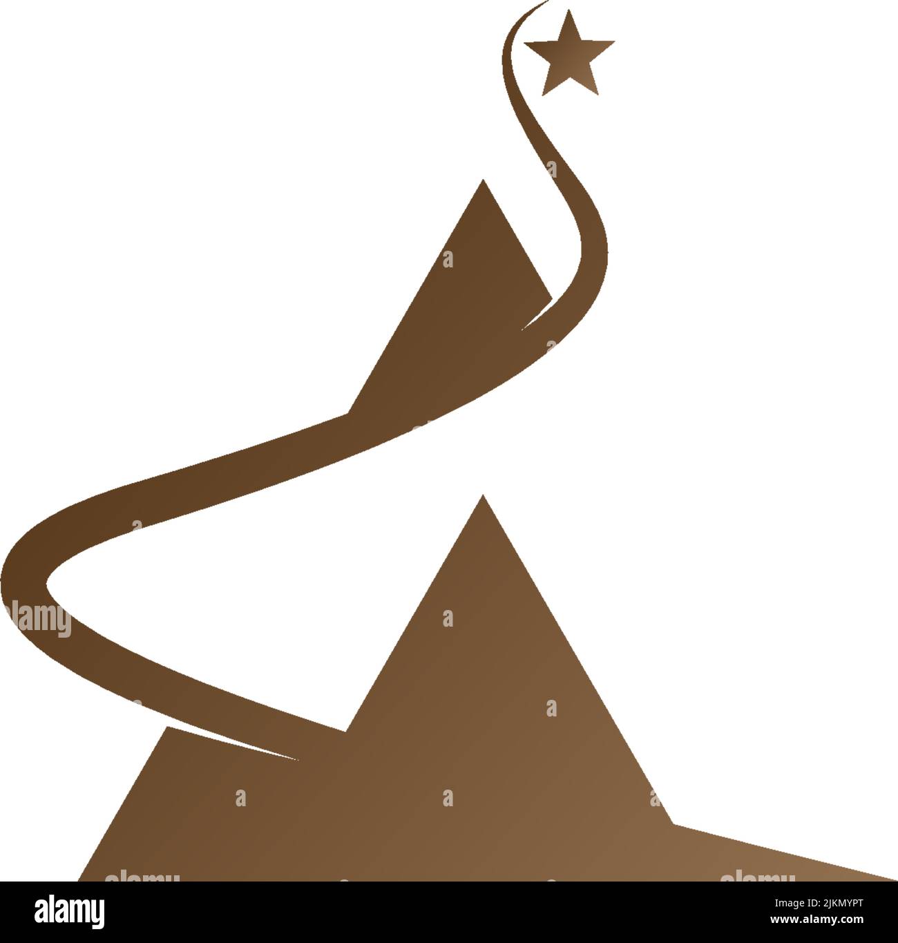 A company or brand logo in a pyramid shape with a star on the top Stock ...