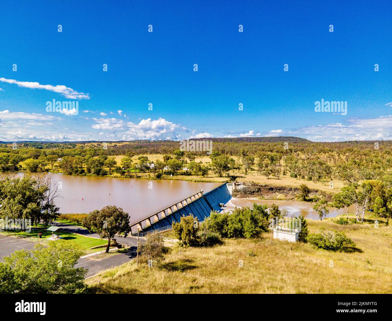 An aerial view of Lake Inverell Reserve in New South Wales, Australia ...