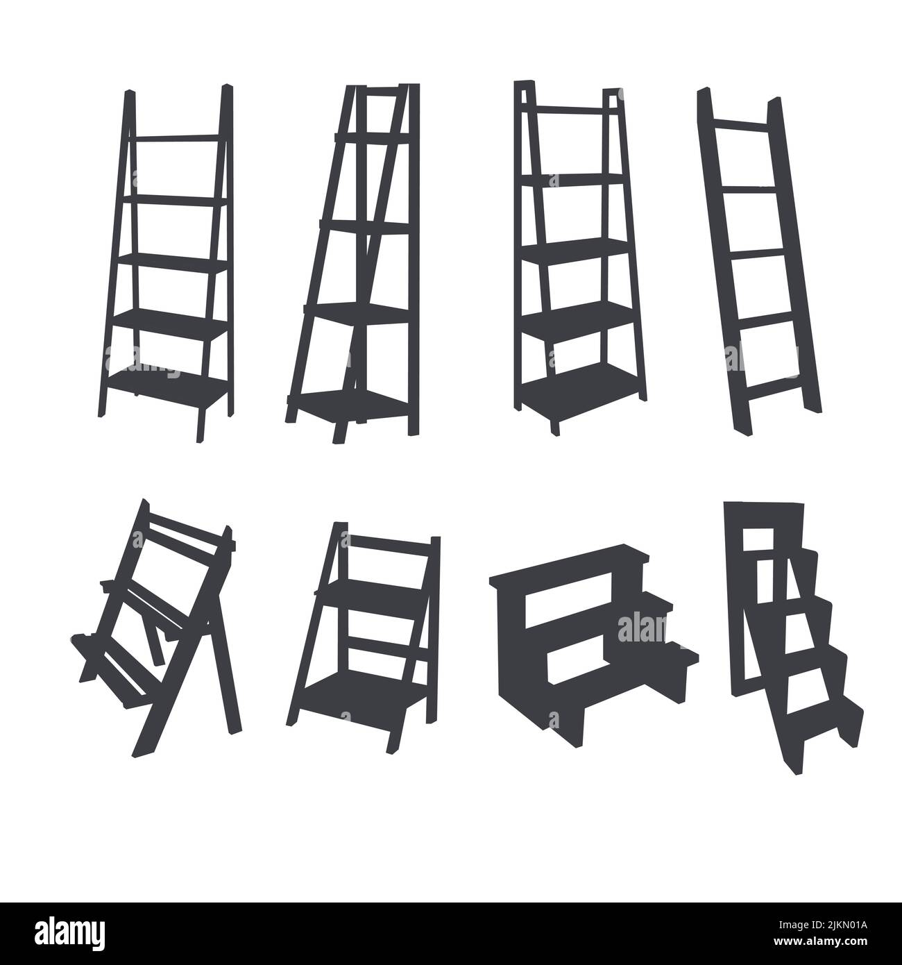 A set of ladders isolated on white background Stock Vector Image & Art ...