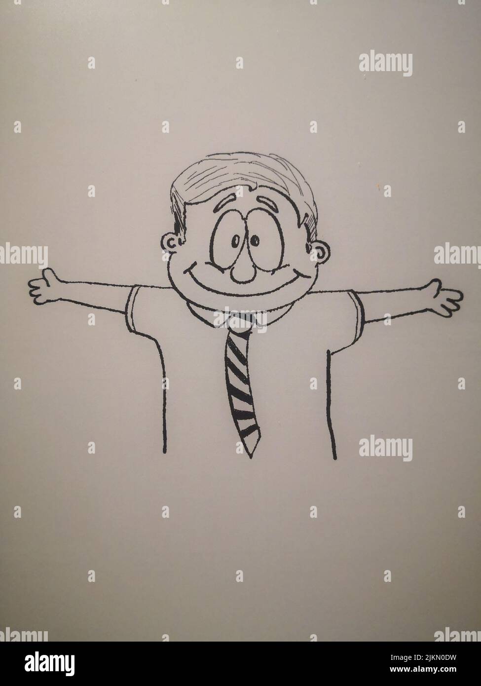 A drawn hugging man on the paper Stock Photo - Alamy