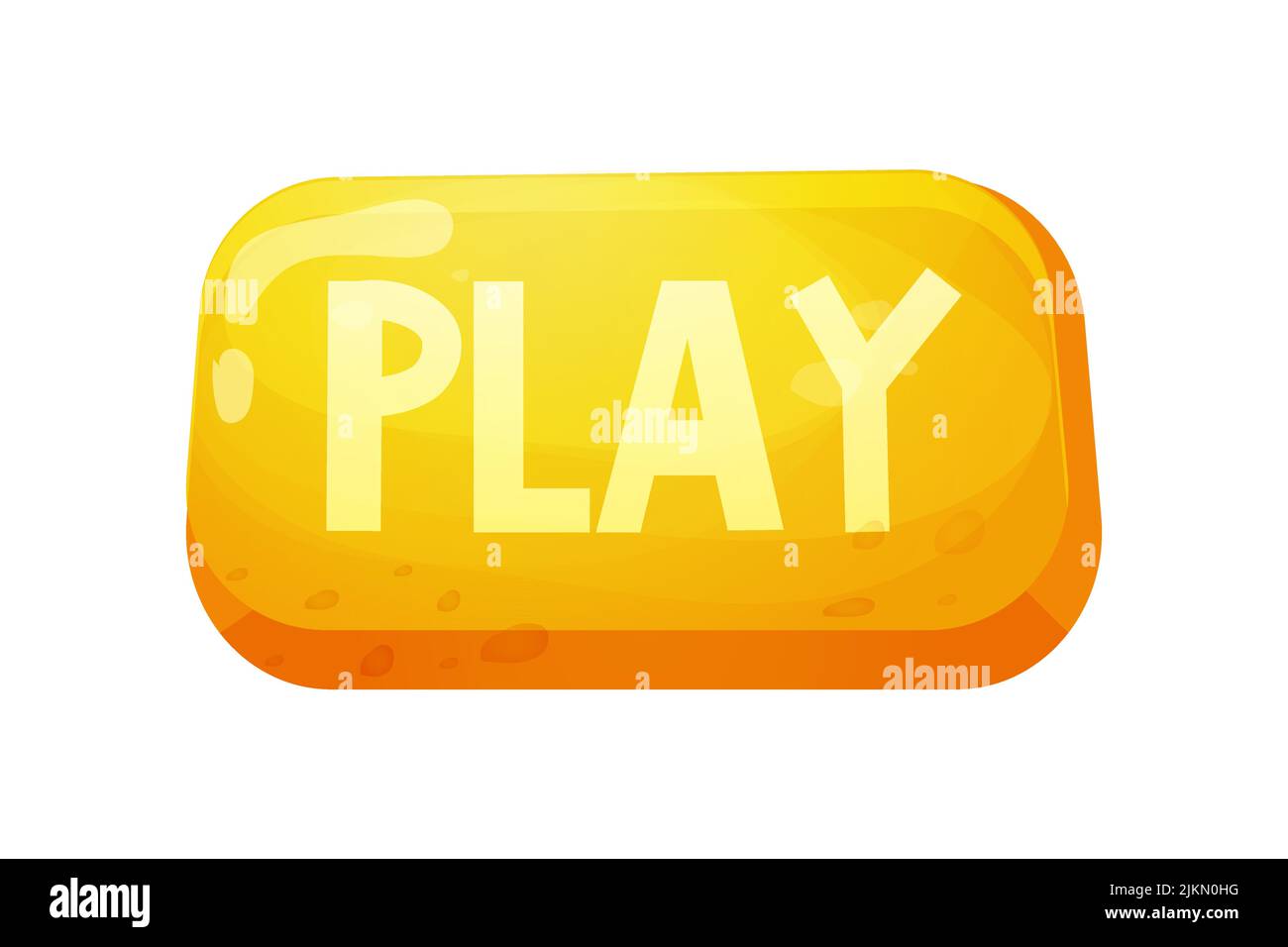 Play or start button in funny cartoon style isolated on white ...