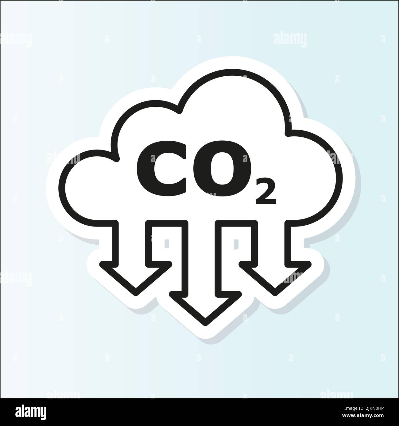 Co2 sticker. Carbon Dioxide Emissions icon or logo. co2 emissions ...