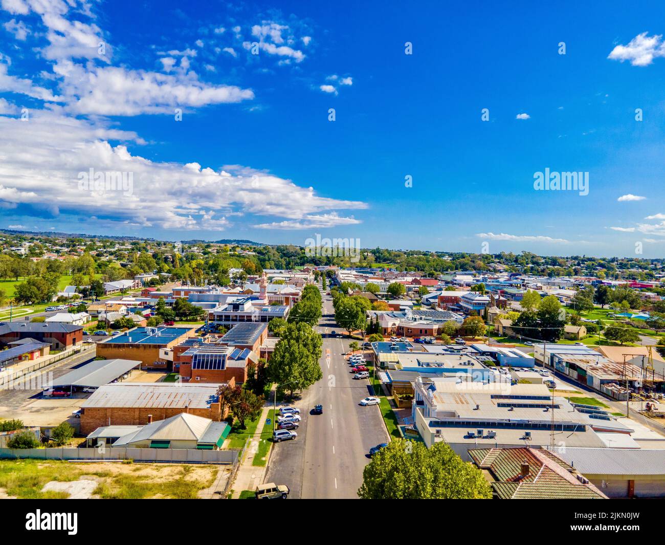 An aerial view of Inverell town in New South Wales, Australia Stock ...