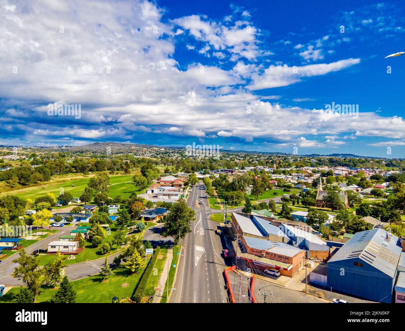 An aerial view of Inverell town in New South Wales, Australia Stock ...