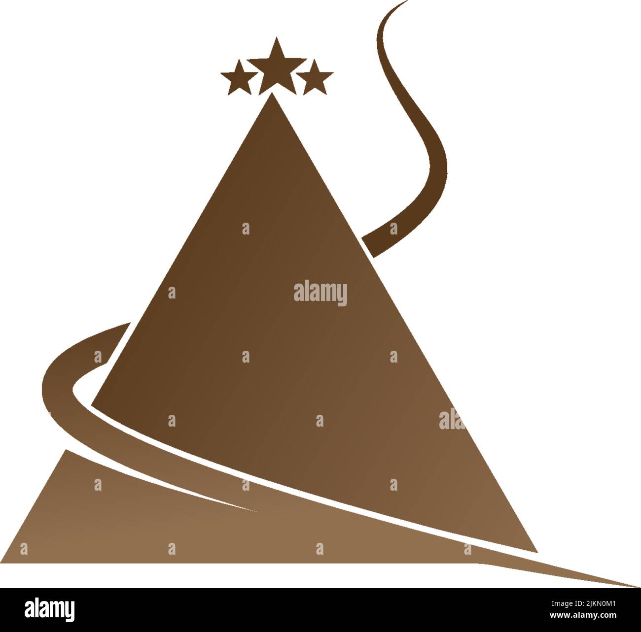 A company or brand logo in a pyramid shape with 3 stars on the peak ...