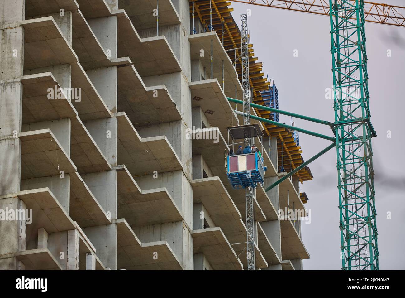 Construction site. High rise Building under construction. Construction ...