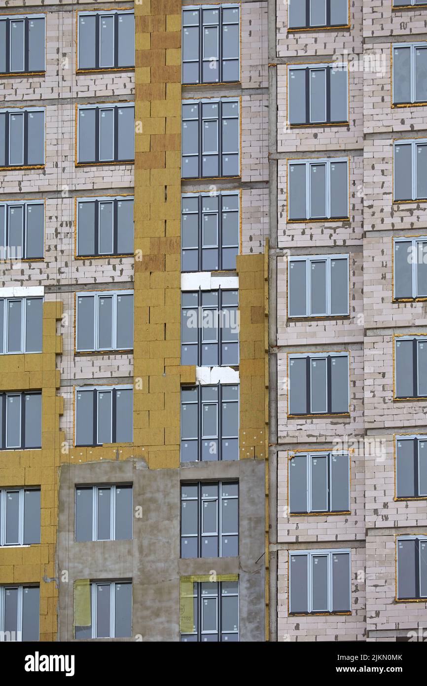 Construction site. High rise Building under construction. Construction ...