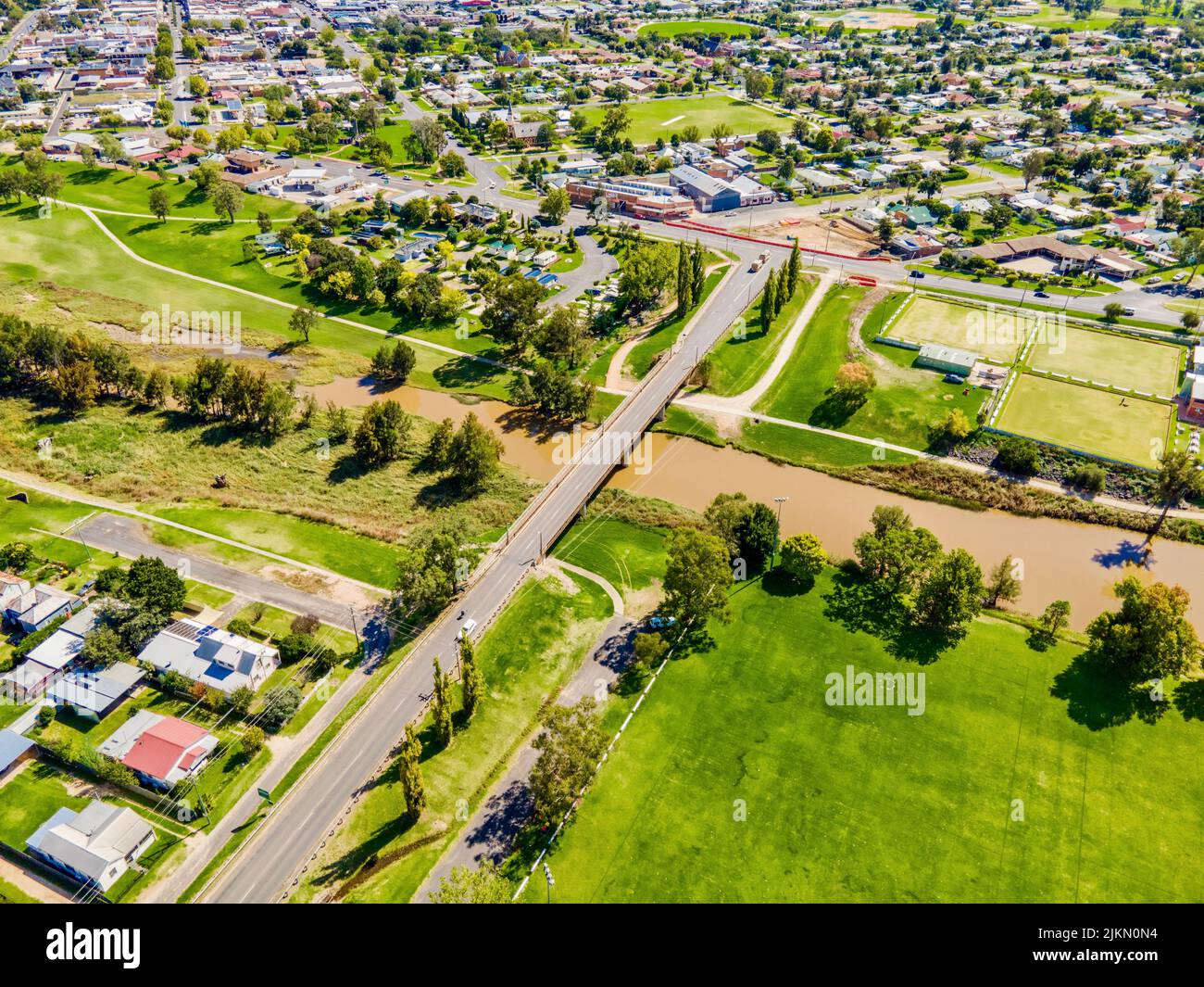An aerial view of Inverell town in New South Wales, Australia Stock ...