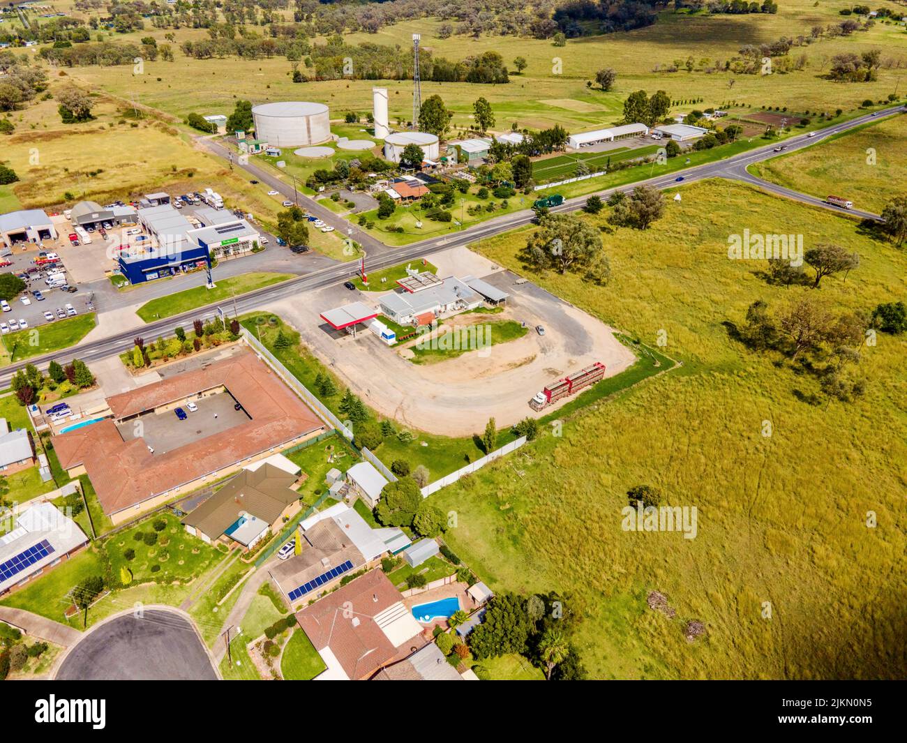 An aerial view of Inverell town in New South Wales, Australia Stock ...