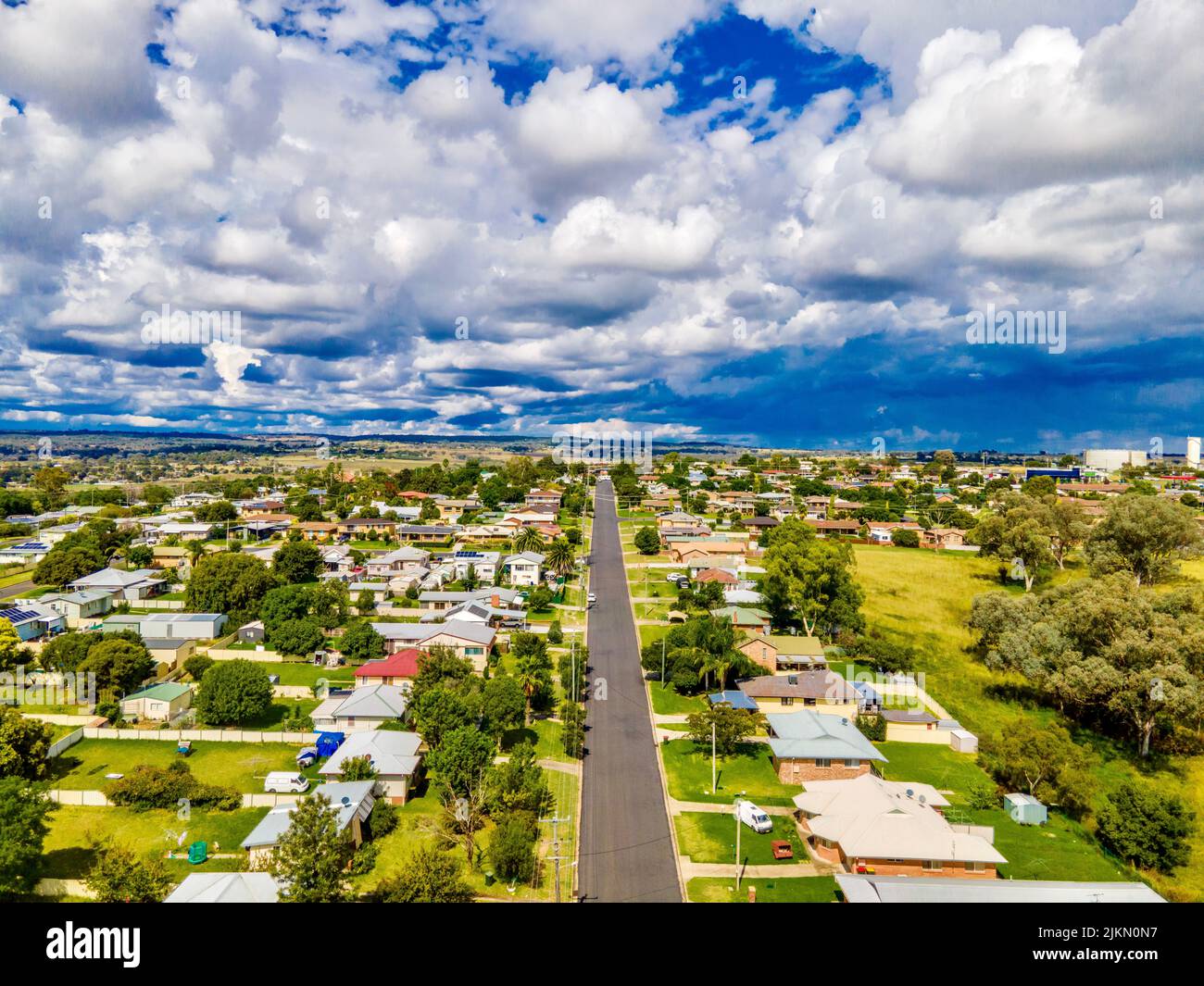 An aerial view of Inverell town in New South Wales, Australia Stock ...