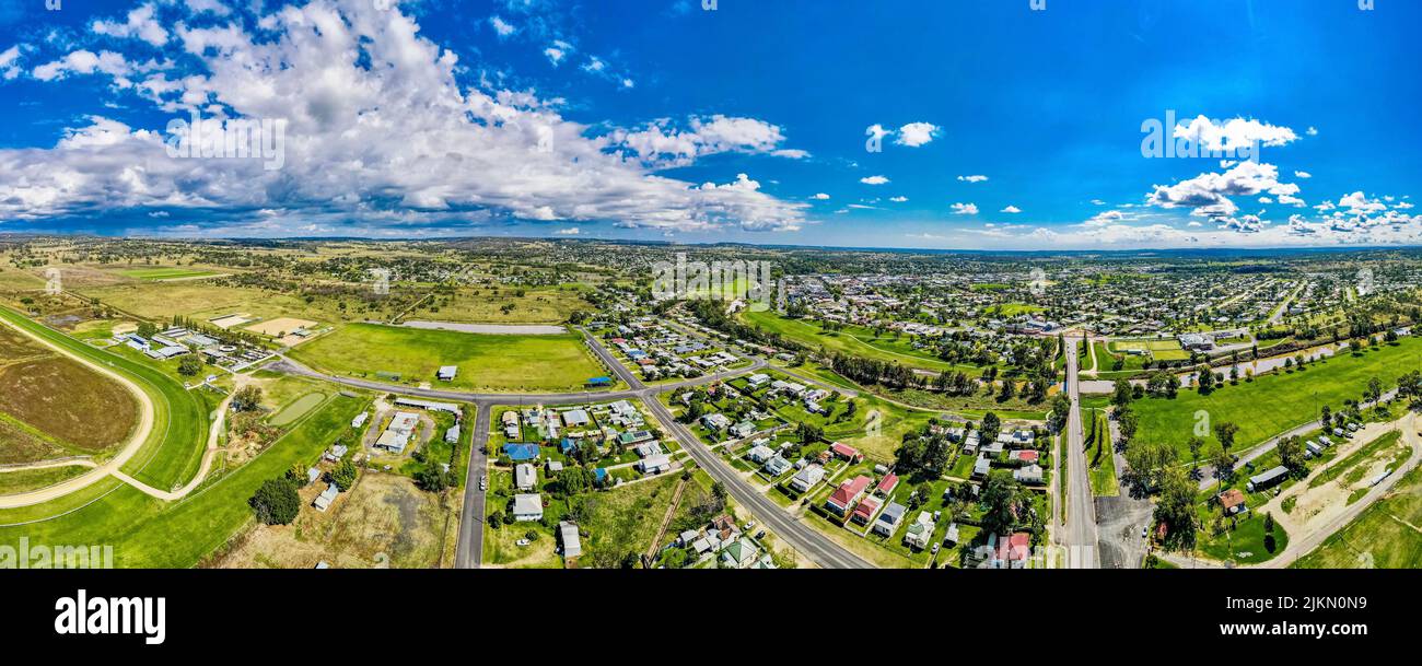 An aerial view of Inverell town in New South Wales, Australia Stock ...