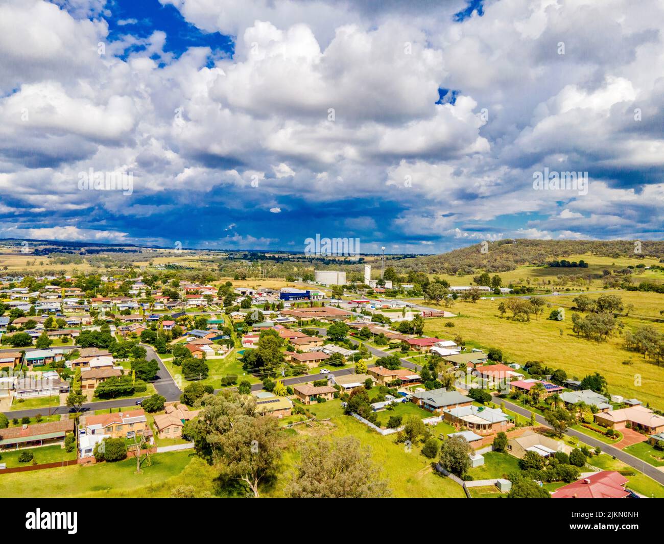 An aerial view of Inverell town in New South Wales, Australia Stock ...