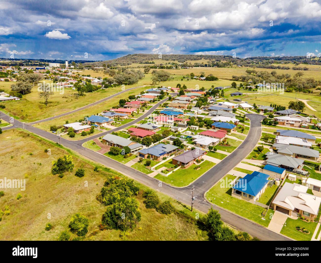 An aerial view of Inverell town in New South Wales, Australia Stock ...