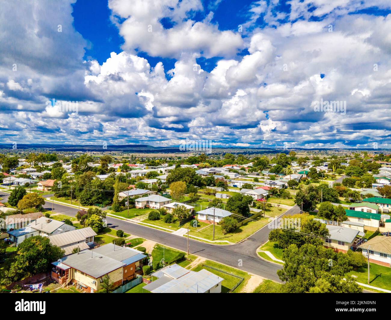 An aerial view of Inverell town in New South Wales, Australia Stock ...