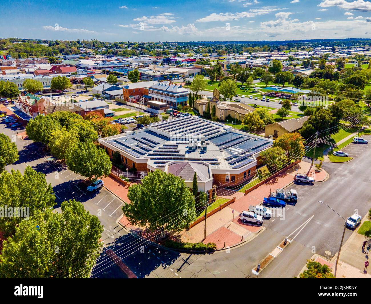 An aerial view of Inverell town in New South Wales, Australia Stock ...