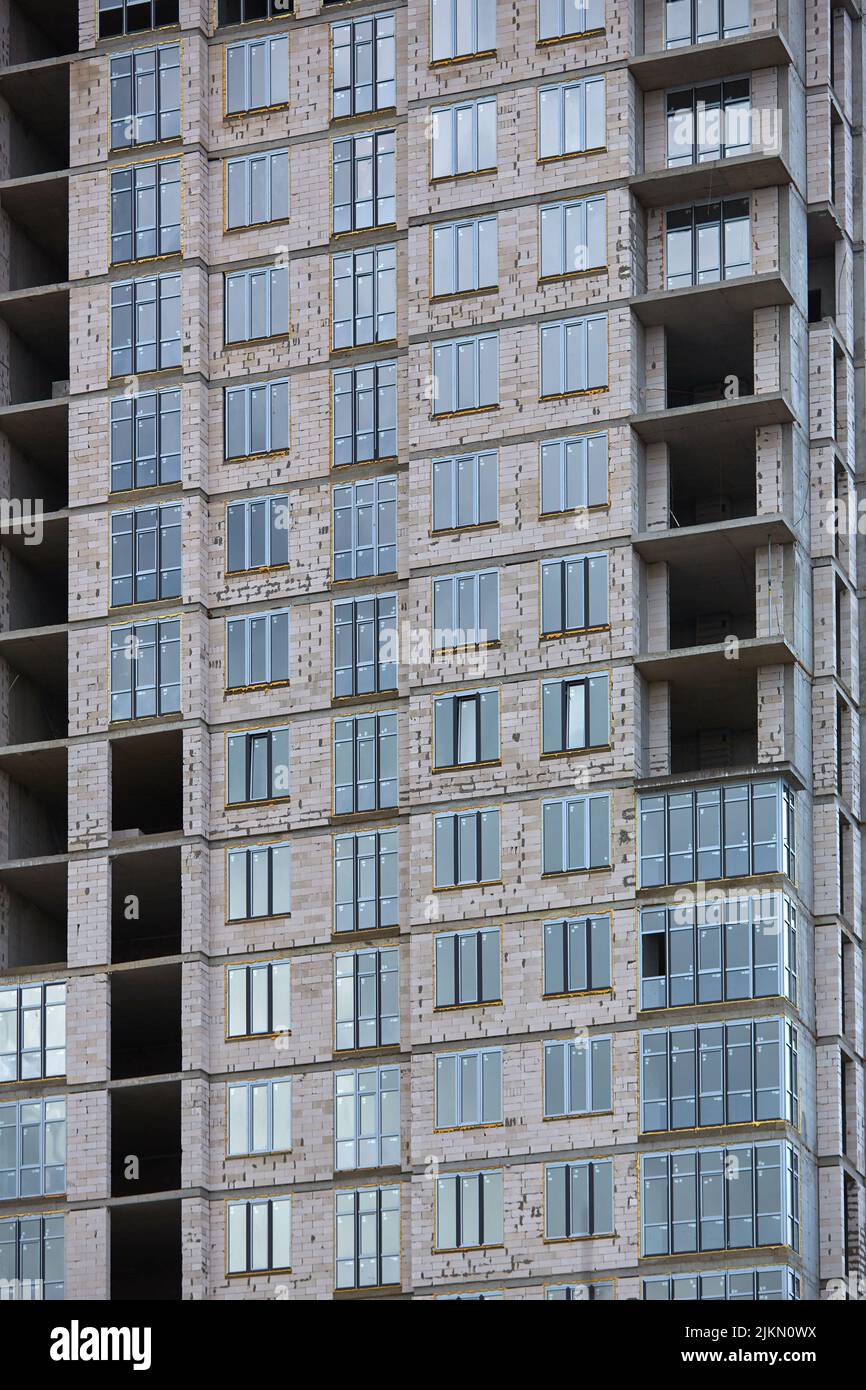 Construction site. High rise Building under construction. Construction ...