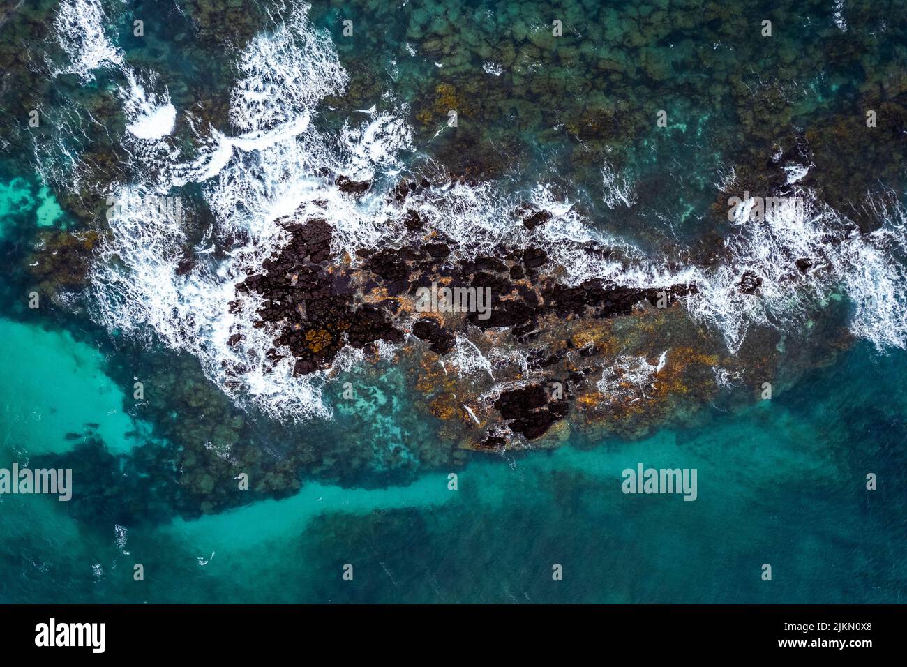 An aerial view of ocean and rocks Stock Photo - Alamy